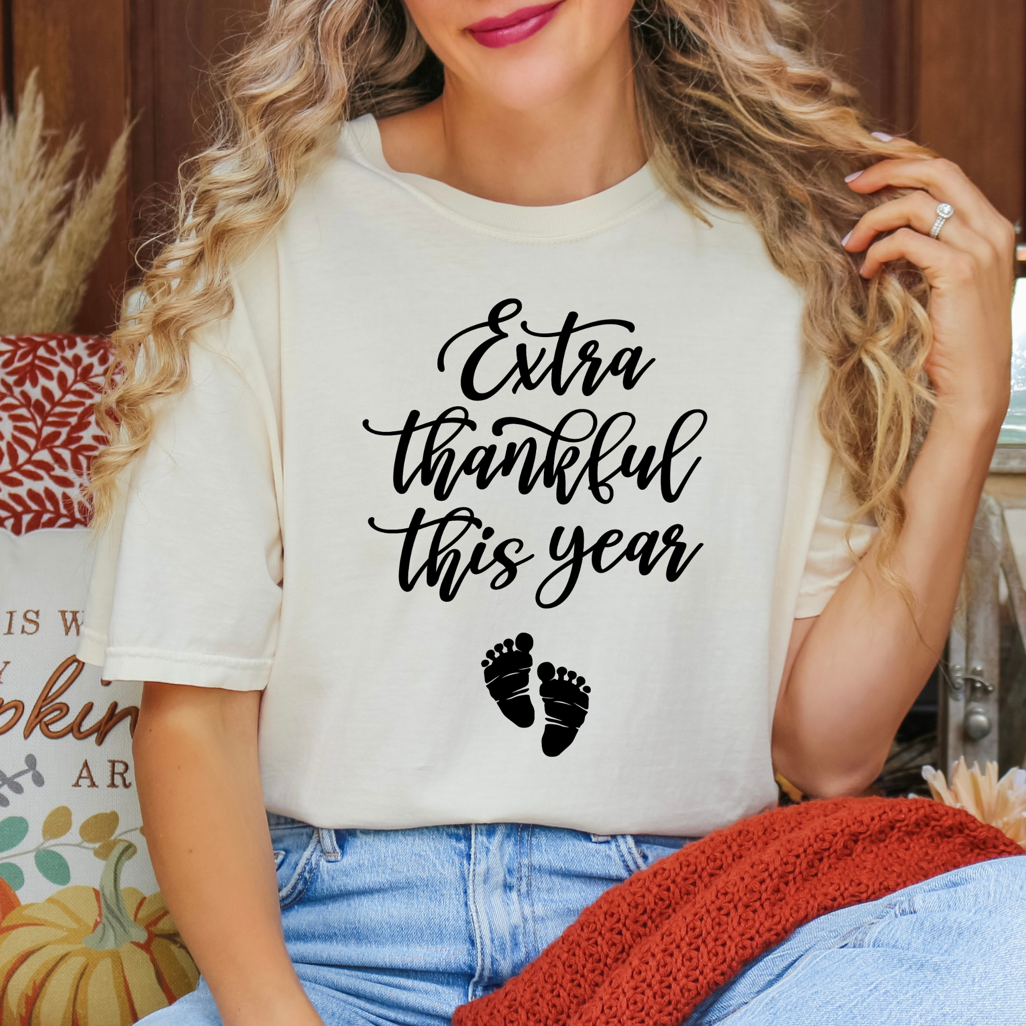 Extra Thankful This Year (Pregnancy - Pregnant) Full Color DTF Transfe ...