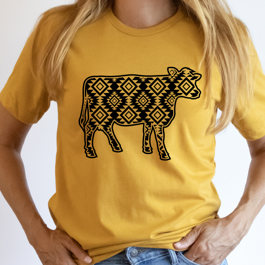 Aztec Pattern Cow Full Color DTF Transfer – TBS Transfers