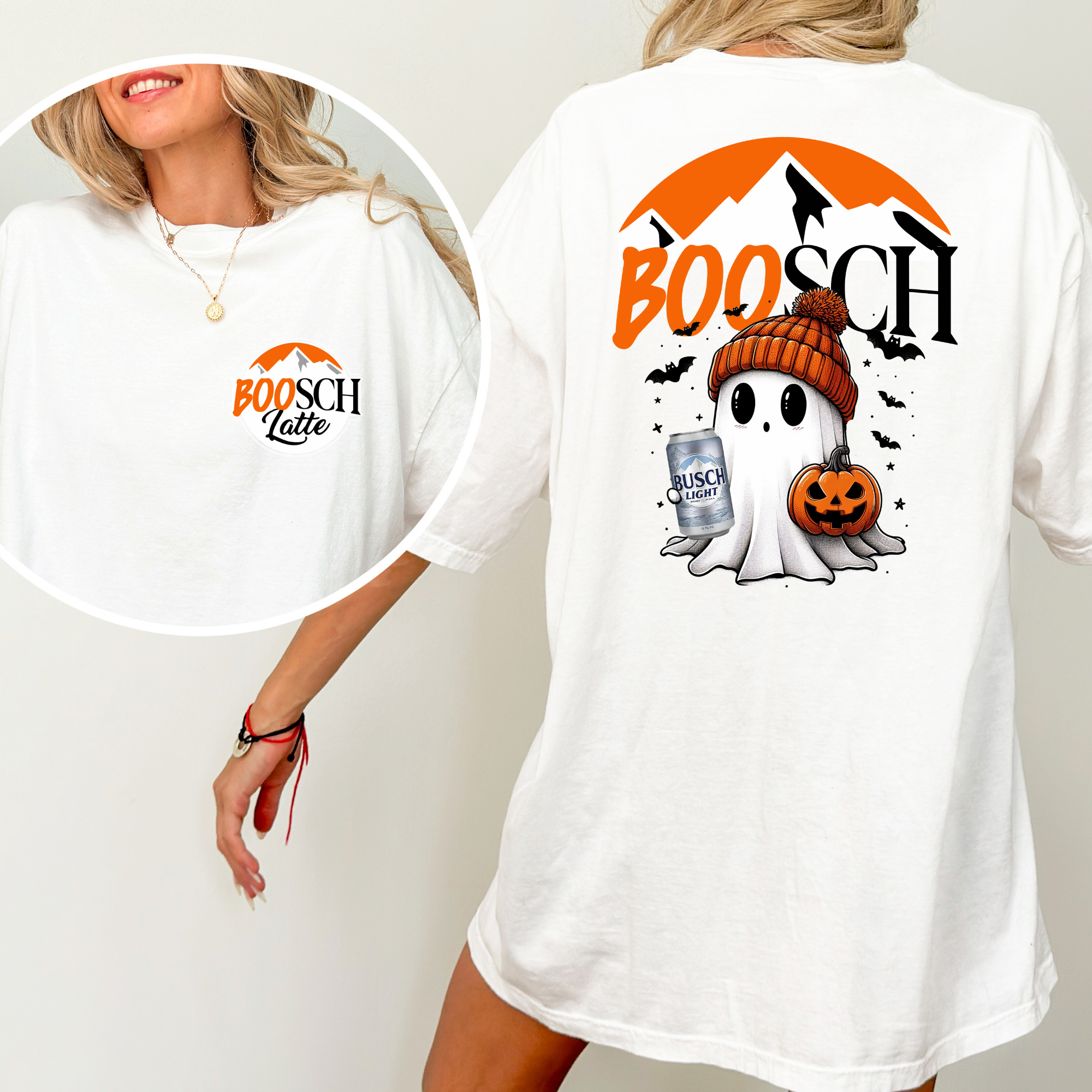 Boosch Latte Ghost (Busch Light) Full Color DTF Transfer – TBS Transfers